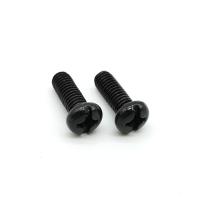 China Black Zinc Steel 4mm Slotted Round Head Machine Screws Phillips Combo Drive for sale
