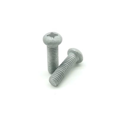 China Hot Dip Galvanized Steel Machine Screws DIN7985 Cross Recessed Pan Head Machine Screw for sale