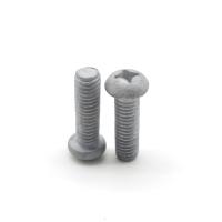 China Hot Dip Galvanized Steel Machine Screws DIN7985 Cross Recessed Pan Head Machine Screw for sale