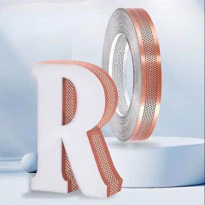 China Trimless Channel Letter Coil 10cm 12cm 14cm Width 0.6mm Thickness Aluminum Trim Cap for Signage for sale