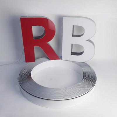China Chinaron Aluminum Channel Letter Trim Cap 4cm-14cm Width 30m Roll Sign Making Material for sale