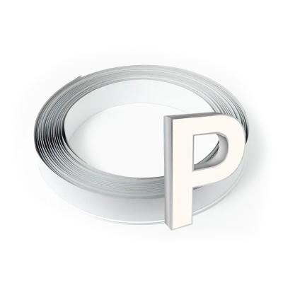 China Silver Aluminum Trim Cap 11cm 13cm Width 50m Roll for Channel Letter Signage for sale