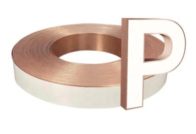 China Rose Gold Aluminum Channel Letter Trim Cap 60mm 70mm 100m Roll 0.6mm for sale