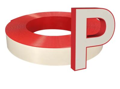 China Red Aluminum Trim Cap 13cm Wide Single Edge Sign Trim Cap Adhesive 50m Roll for sale