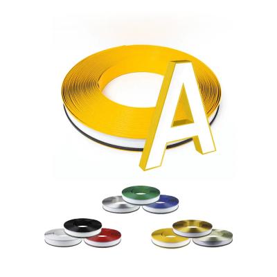 China Yellow Aluminum Channel Letter Trim Cap 0.5mm 50m Roll NWY-2 for Indoor Signs for sale