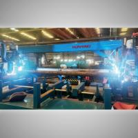 China Carbon Steel Straight Pipe Flange Four Heads Welding Station PF4H-24M 24-Inch Capacity for sale