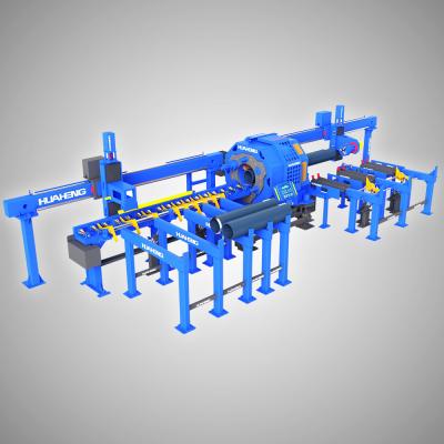 China Integrated Pipe Cutting and Beveling Machine DN60-300mm 25.4mm Thickness Servo Feed for sale