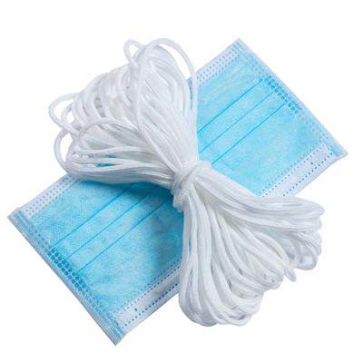 China Soft Flat Earloop Bungee Band Viable Bungee Rope Manufacturer Polyester Rope Polyester Cord For Face Mask for sale