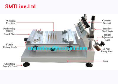 China Manual SMT Stencil Printer PCB Screen Printing Machine 450×600mm 12KG Weight with LED Table Top for sale