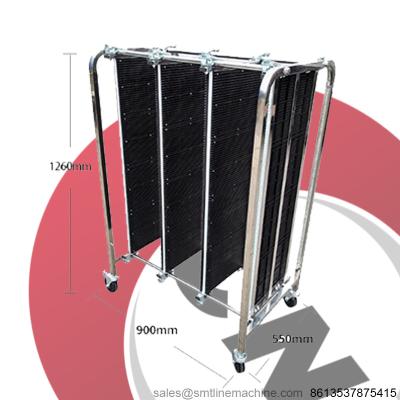 China Economy Vertical PCB Storage Trolley 350-630mm Slot Length 200-500pcs Capacity for sale