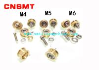 China SMT Conveyor Double Slot Synchronous Copper Pulley 17.9mm OD with Bearing M4 M5 M6 for sale