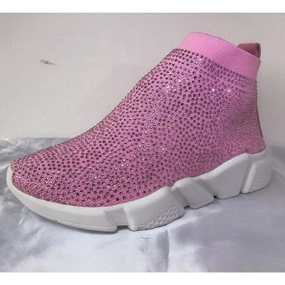 China Anti-Smell Factory Custom Wholesale Rhinestone Sneakers Women Shoe for sale