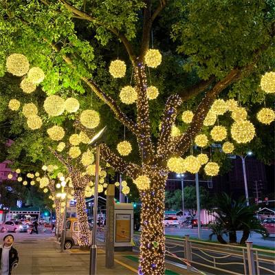 China 20 30 40 50CM Globe Fairy String Lights Outdoor Party Wedding Garden Decor Christmas Tree Rattan Ball Hanging Garlands Lights for sale