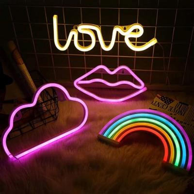 China Wholesale LED Neon Night Light Sign Wall Art Sign Night Lamp Xmas Birthday Gift Wedding Party Wall Hanging Neon Lamp Home Decor for sale