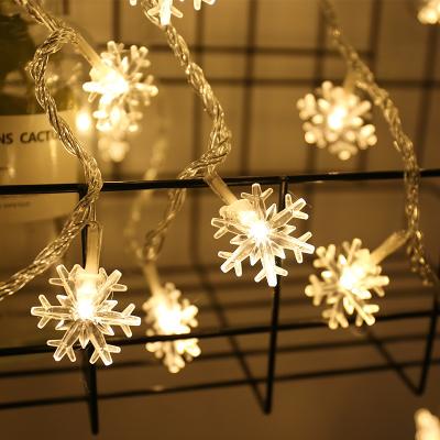 China Christmas Lights Snowflake LED Fairy Lights Battery Operated Waterproof for Xmas Garden Patio for sale