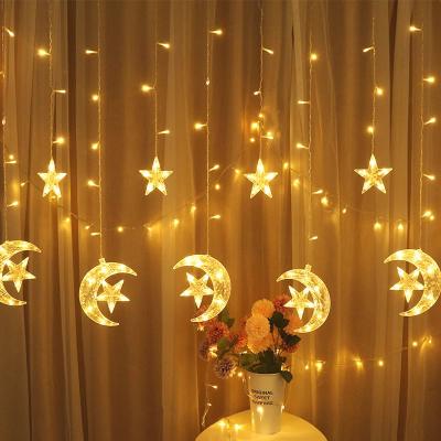 China Christmas Lights Led 3.5M Curtain String Light Garland Star Moon 220V/110V Fairy Lights Outdoor/Indoor For Home Festival for sale