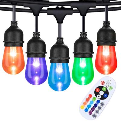 China Waterproof Heavy Duty Outdoor RGB LED String lights Connectable Festoon for Party Garden Christmas Holiday Garland Cafe for sale