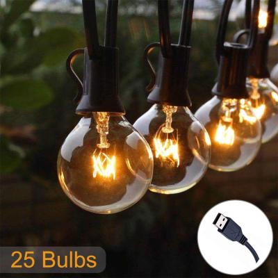 China USB LED string light Outdoor NotWaterproof Fairy Lights Garland G40 Bulbs Garden Patio Wedding Christmas Decoration Lighting for sale