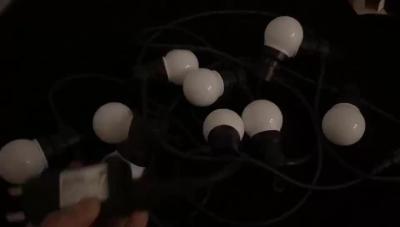 China White Pearl Outdoor Patio Globe String Lights Black Wire G50 LED Waterproof String Lights Suspension Type Patio Lights Decor for sale