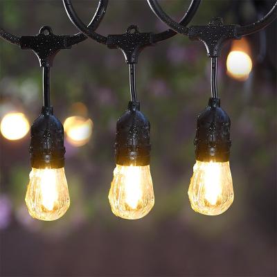 China Christmas Waterproof connectable serial led string lights 48FT Outdoor String Lights E26 E27 S14 Edison Bulb included for sale