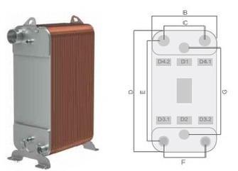 China Diagonal Flow Brazing Heat Exchanger Max 600KW For Industrial Chiller for sale