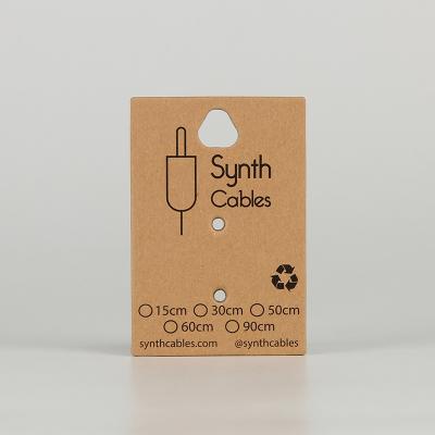 China Customized Printing Natural Kraft Paper Cardboard Hanger Display Tag For Cables for sale