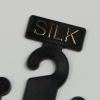 China PP Custom Plastic Hangers Black With Gold Logo For Suspenders for sale
