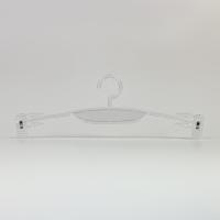 China Transparent Plastic Lingerie Hangers PS Material Custom Logo Printing for sale