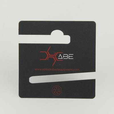 China Black Cardboard Paper Hanging Card Hanger For Hanging Sports Socks Gloves for sale