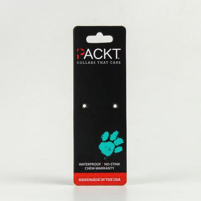China Custom Design Full Color Printing Thick Board Paper Hanger For Pet Dog Collars for sale