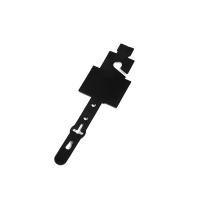 China Printed Sticker Label Custom Logo Plastic PE Black Belt Hanger for sale