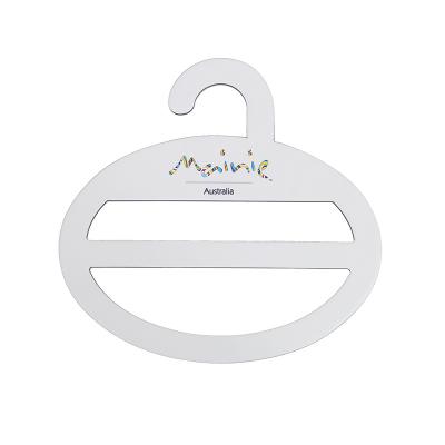 China Custom White Round Cardboard Hanger Kraft Paper Hangers For Scarf / Tie / Clothes for sale