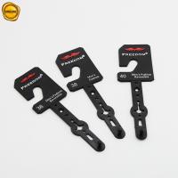 China Red Logo Printed Custom Plastic Hangers 43mmx157.5mm for sale