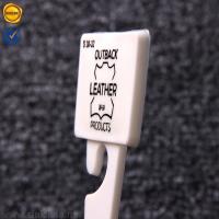 China 45mmx80mm White Plastic PP Belt Display Hooks With Black Printing for sale