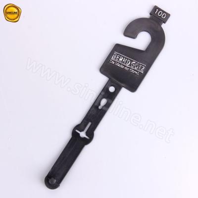 China Silver Foil Embossed Logo Plastic Belt Hangers For Leather Belt for sale