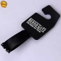 China Customized Logo Embossed Black Plastic Belt Hangers For Shop for sale