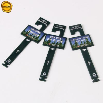 China Men'S Genuine Leather Belt Plastic Hanger With Sticker for sale