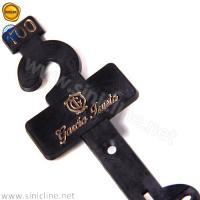 China Gold Foil Logo Plastic Belt Hangers for sale