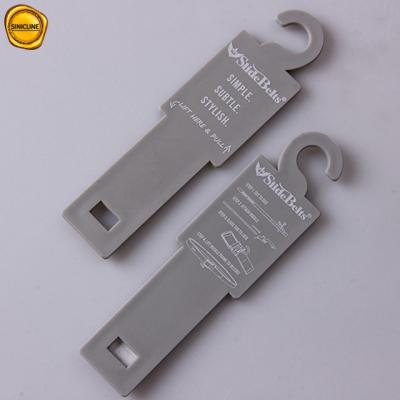China Shopping Malls Grey Belt Display Hooks With Printing LOGO for sale