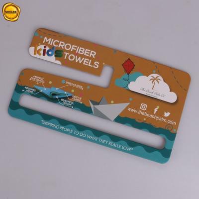 China Die Cut Blanket 250gsm Cardboard Display Hangers For Beach Towels for sale
