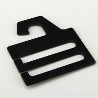 China Custom Black 6.1*7.4CM PS Plastic Tie Hangers With Logo for sale