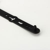 China Foil Stamping Black Plastic Belt Hangers With Flexible Tail for sale