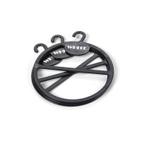 China 17*13cm Durable Black Oval Plastic Scarf Hangers Customized Logo for sale