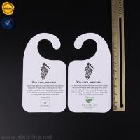 China ODM 250gsm Diy Sample Header Cards 12*20cm Door Knob Message Hangers for sale