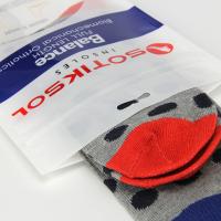 China Custom 10cm*20cm Socks HDPE Poly Bags With Header Card for sale