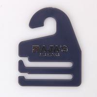 China Personalized Label Non Slip Plastic Tie Hangers With Silver Logo Embossed for sale