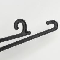 China 105*23mm Embossed Logo Black Plastic Sock Hangers Wide Application for sale