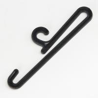 China 105*23mm Embossed Logo Black Plastic Sock Hangers Wide Application for sale