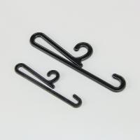 China 105*23mm Embossed Logo Black Plastic Sock Hangers Wide Application for sale