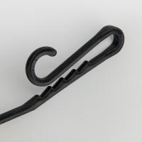 China Sticker Logo Simple Small Black Plastic Sock Hangers For Display for sale